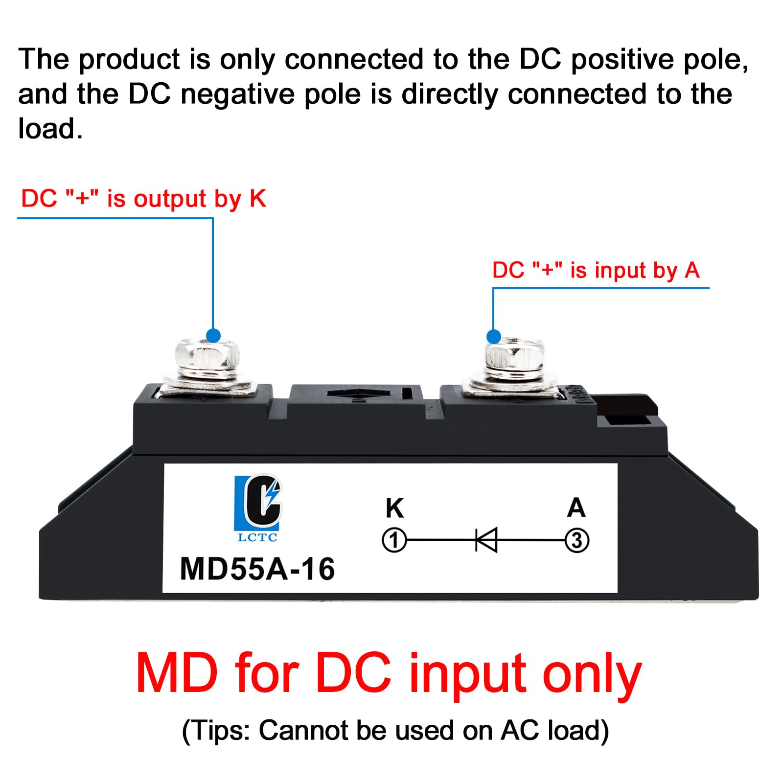 Snapklik.com : LCLCTC 50 Amp Diodes 12V Blocking 110V And 120V MD 55A ...