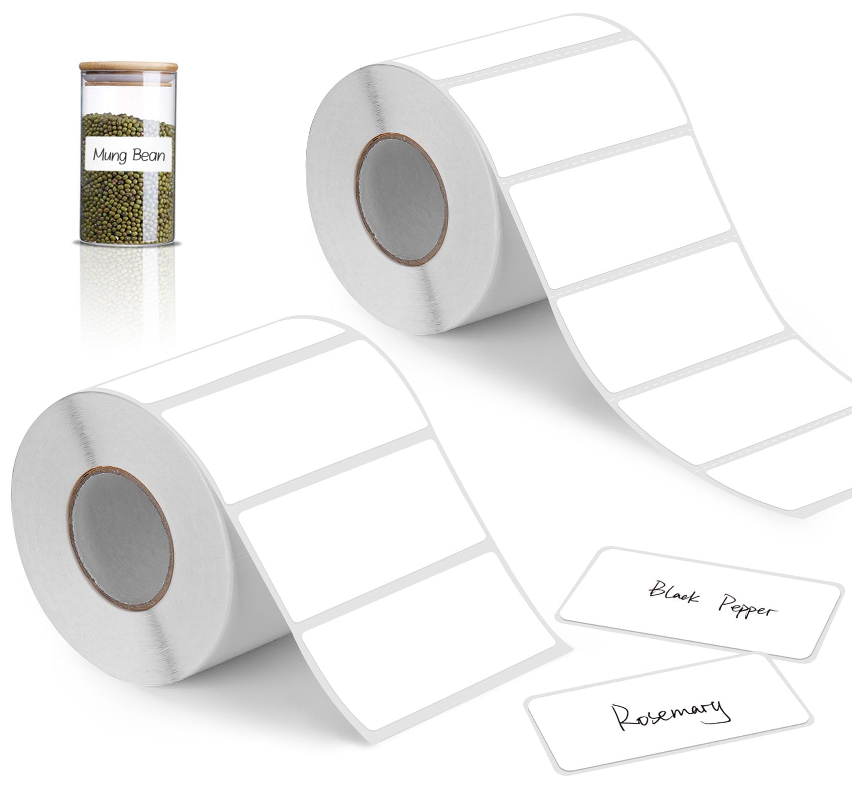 ilauke 2000 Sticky Labels, 89mm x 36mm Labels Stickers 2 Rolls, Self ...