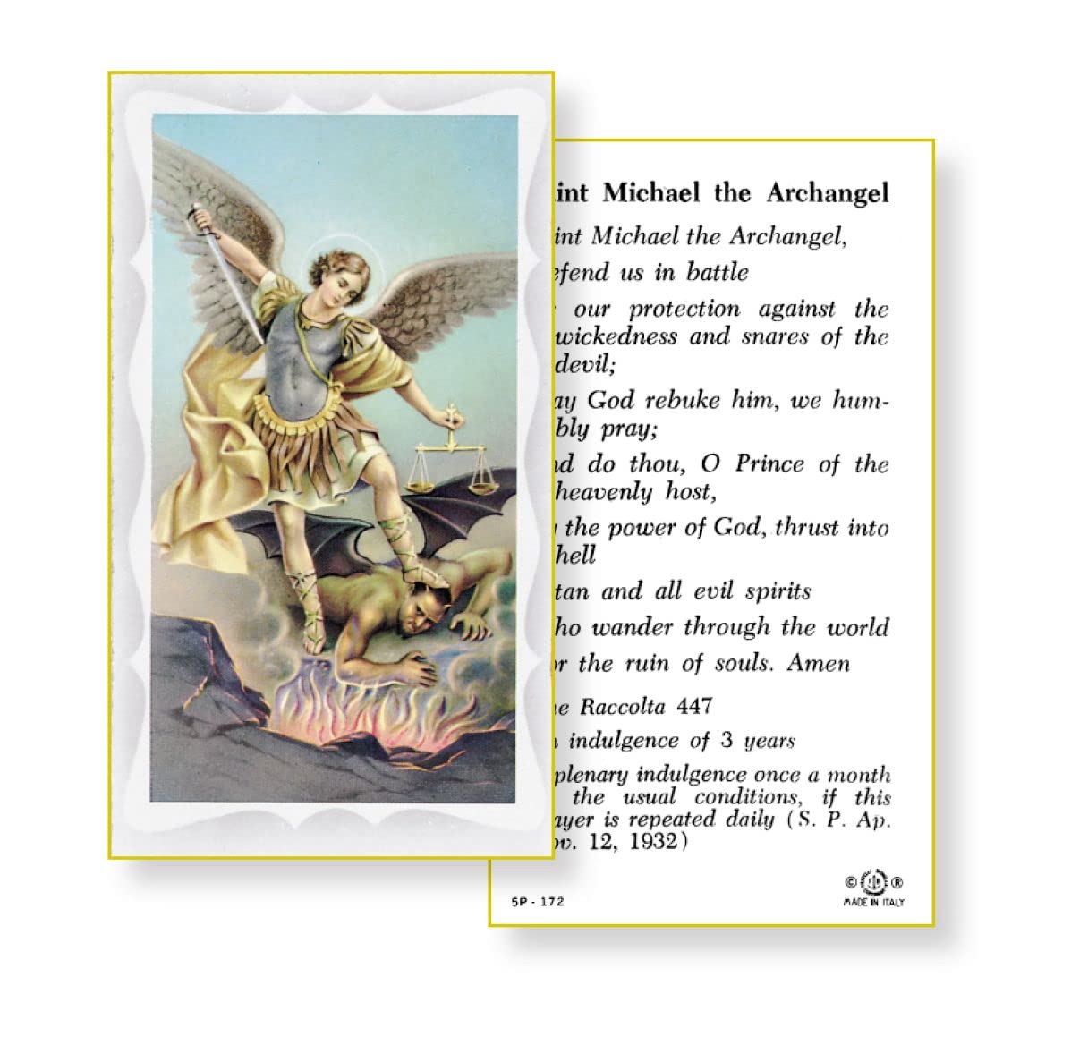 Amazon.com : St. Michael The Archangel Paper Holy Cards, 100-Count ...