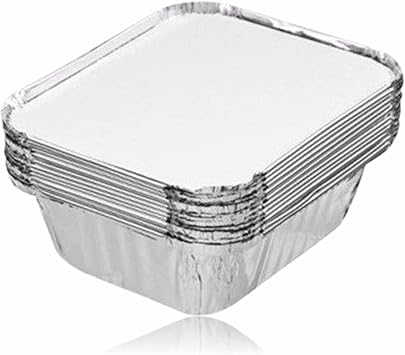 Aluminium Foil Trays (Pack of 9) Disposable Baking Tray Set with Lids ...