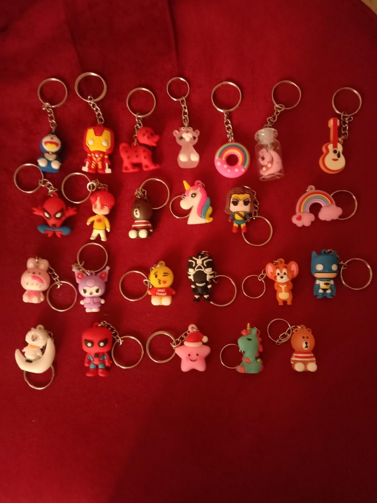 MAPLE Rubber Cartoon 3D Anime Cute Character Keyrings Keychains For ...