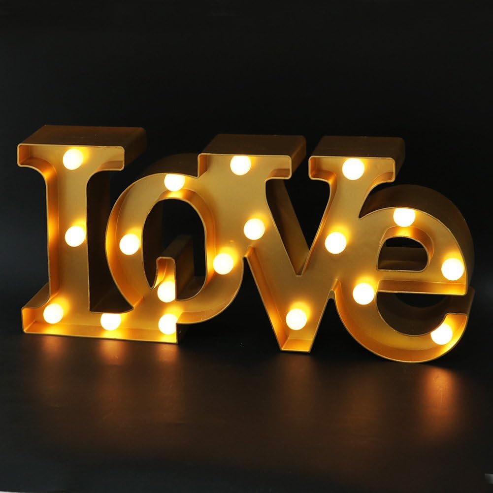 Amazon.com: Bright Zeal 16" x 7" Large LOVE Sign Light Wall Art For ...