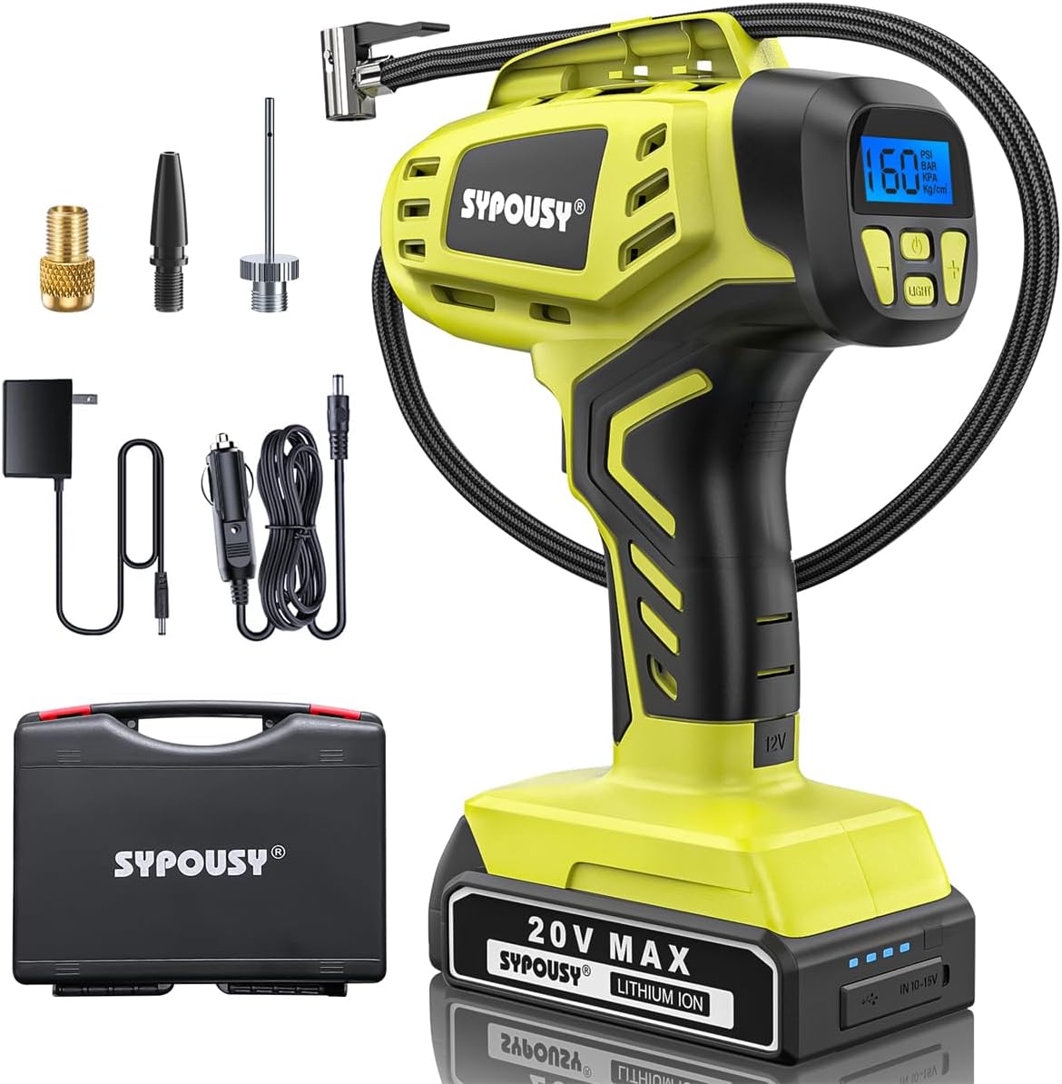 Tire Inflator Portable Air Compressor,Digital Cordless Tire Inflator,2X ...