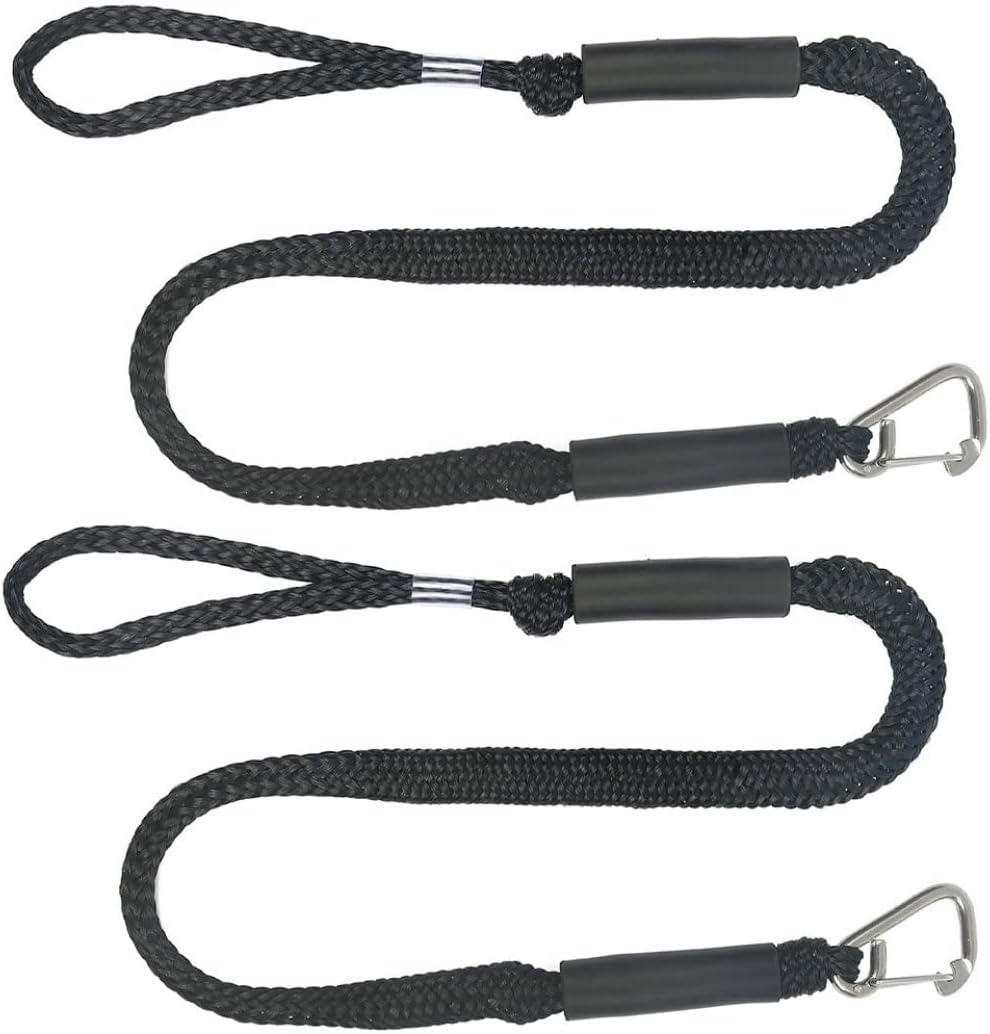 Gcroet Bungee Dock Line Mooring Rope for Boat, 2Pack Stretchable Boat ...