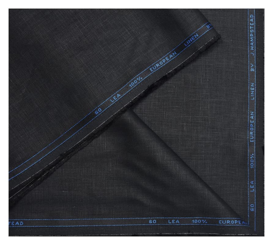 Buy J.hampstead " 60 LEA 100% EUROPEAN LINEN BLACK COLOURED UNSTITCHED ...