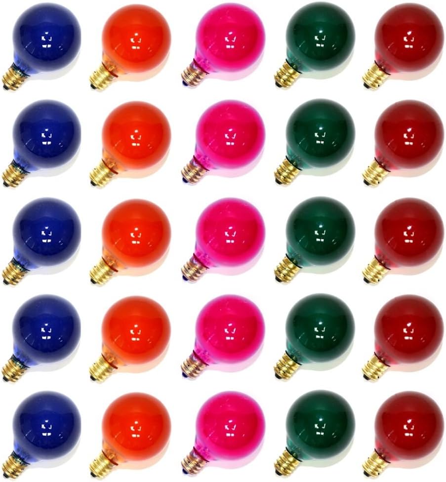 Sival 40121 - G40 Candelabra Screw Base Satin Multi-Color (25 Pack ...