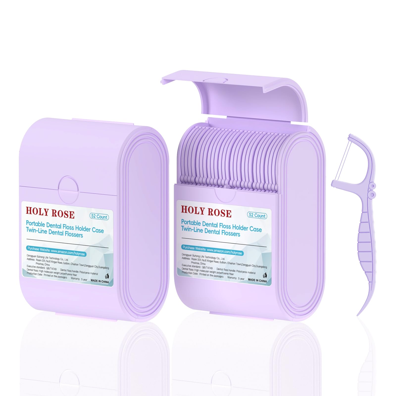 Amazon.com : Holy Rose Dental Floss Case with Twin Line Flossers 104 ...
