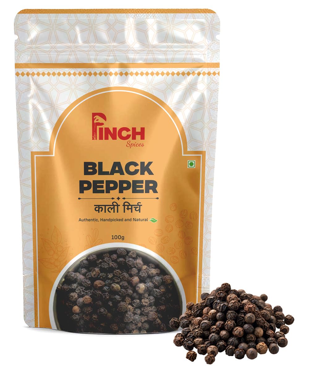 Pinch Spices Black Pepper 100g – Premium Kali Mirch Whole | Authentic ...