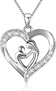 Amazon.com: BGTY Women Sterling Silver Mothers Necklace Cubic Zirconia ...