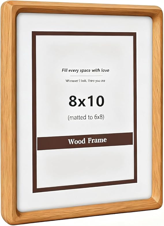Amazon.com - SZKYSJGS 8x10 Wood Picture Frame, Solid Natural Oak Photo ...