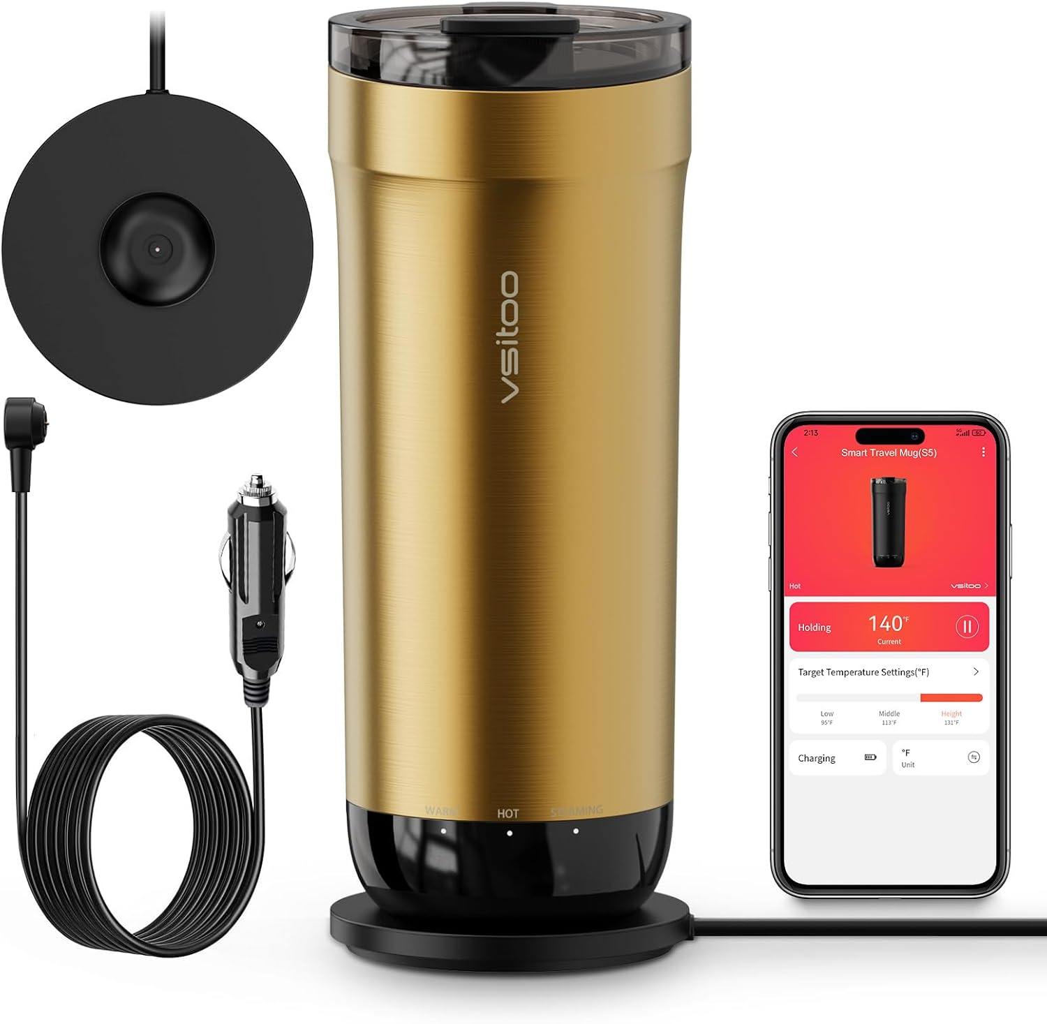 Amazon.com: vsitoo S5 Travel Mug, 15 oz, Temperature Control Smart ...