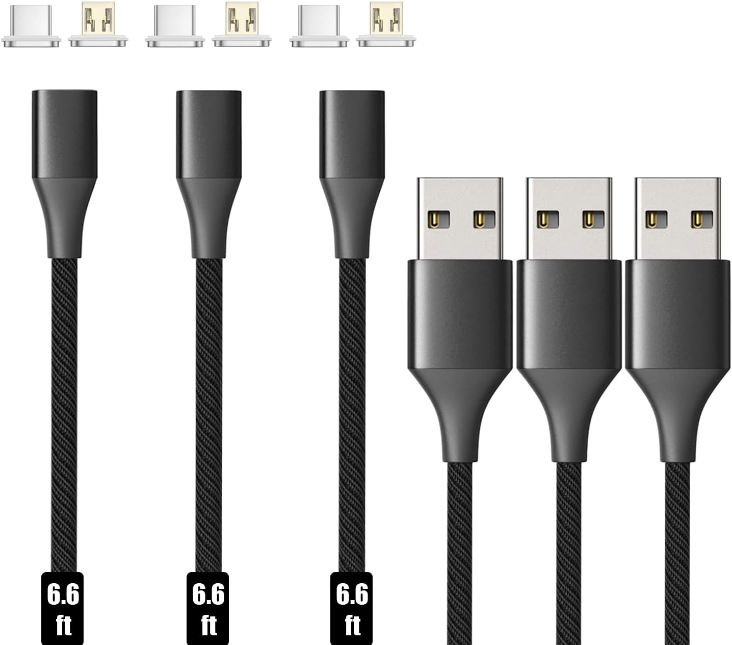 Amazon.com: NetDot Gen12 L-Shape Micro USB and USB-C Magnetic Fast ...