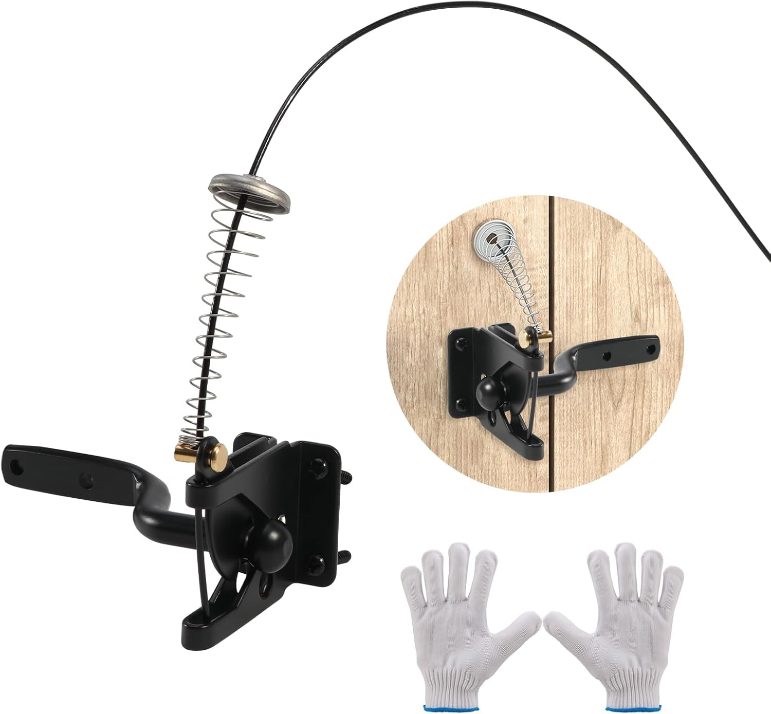 Gate Latch for Wooden Fence Kit Self Locking Spring Loaded Gate Gravity ...