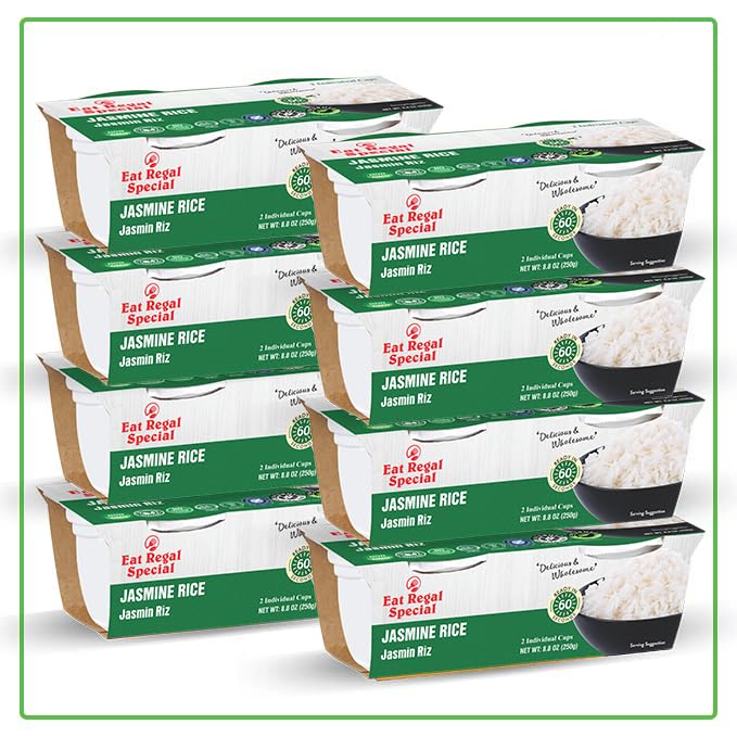 Amazon.com : Eat Regal Ready to Eat Microwavable Jasmine Rice Cups 4.4 ...