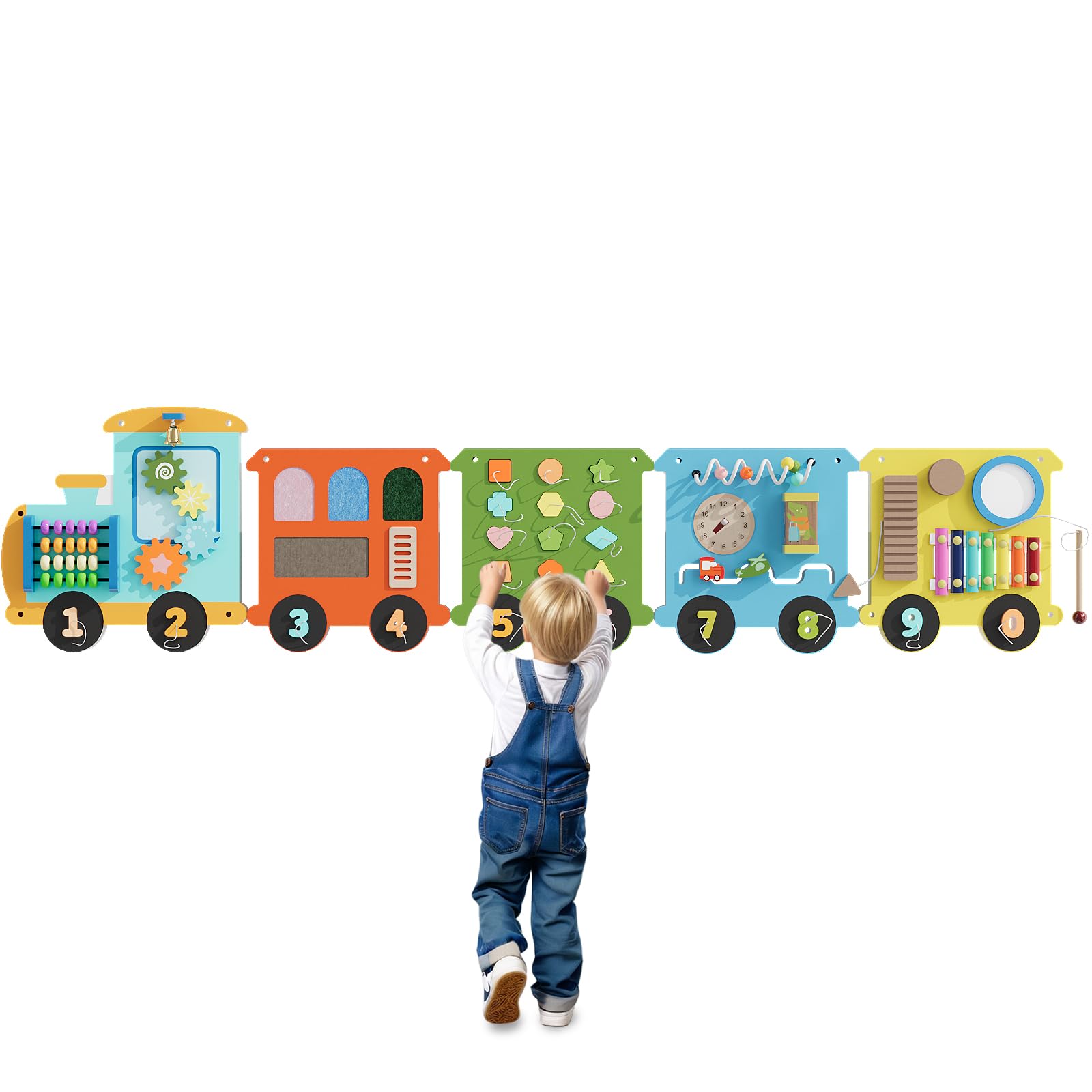 Amazon.com: Little Oak Play Cute Train Montessori Busy Board, Sensory ...