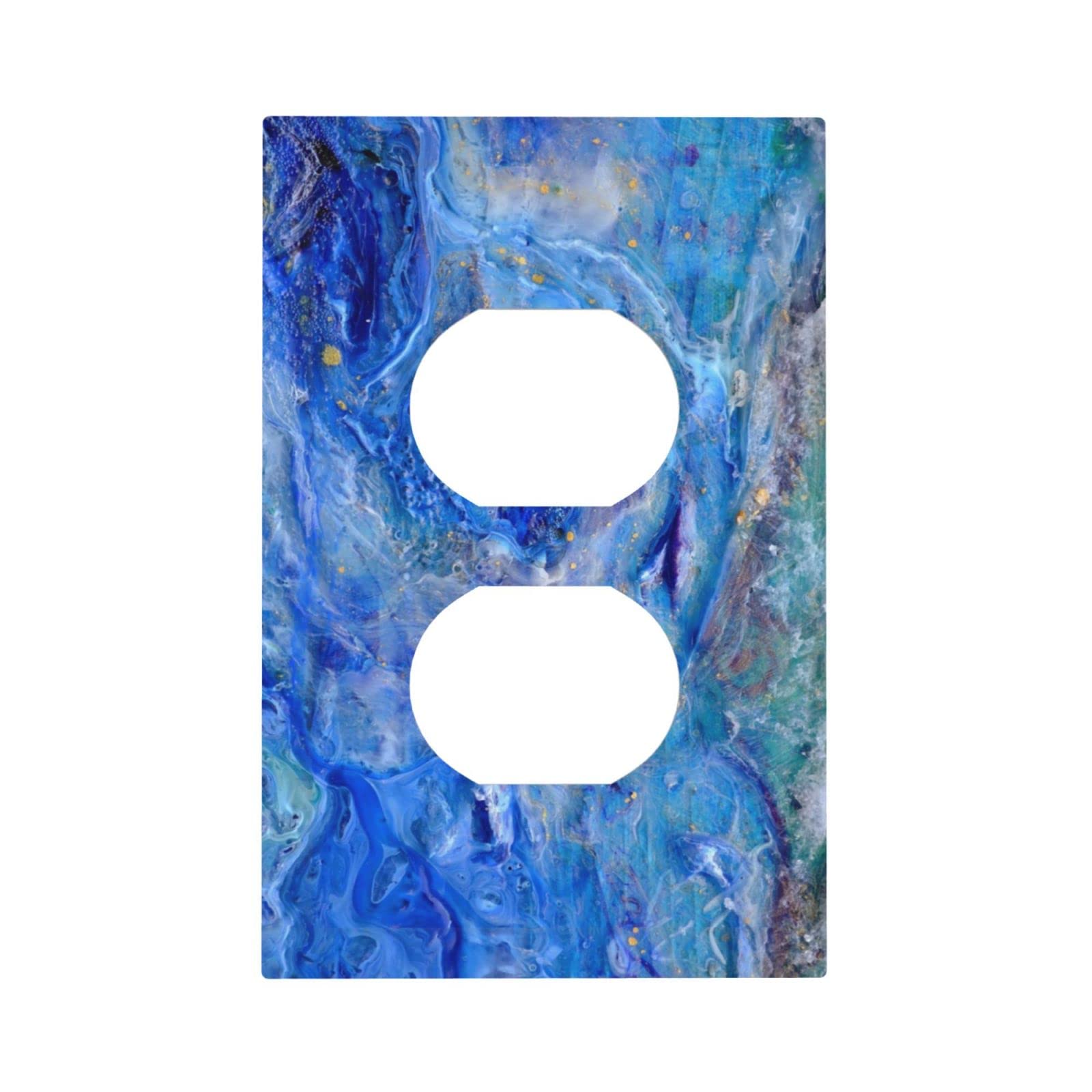 Teal Green Marble 1 Gang Outlet Covers Duplex Receptacle Wall Plate ...