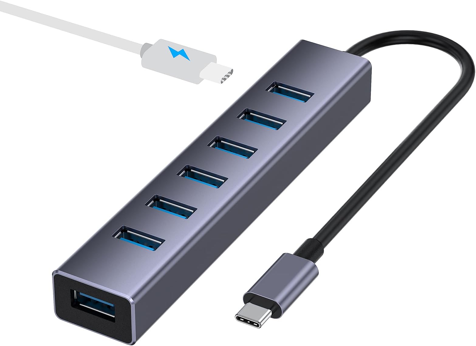 Amazon.com: USB C to USB Hub, 8 in 1 USB Adapter with 7 Port USB 3.0 Hub,USB C Splitter with USB ...