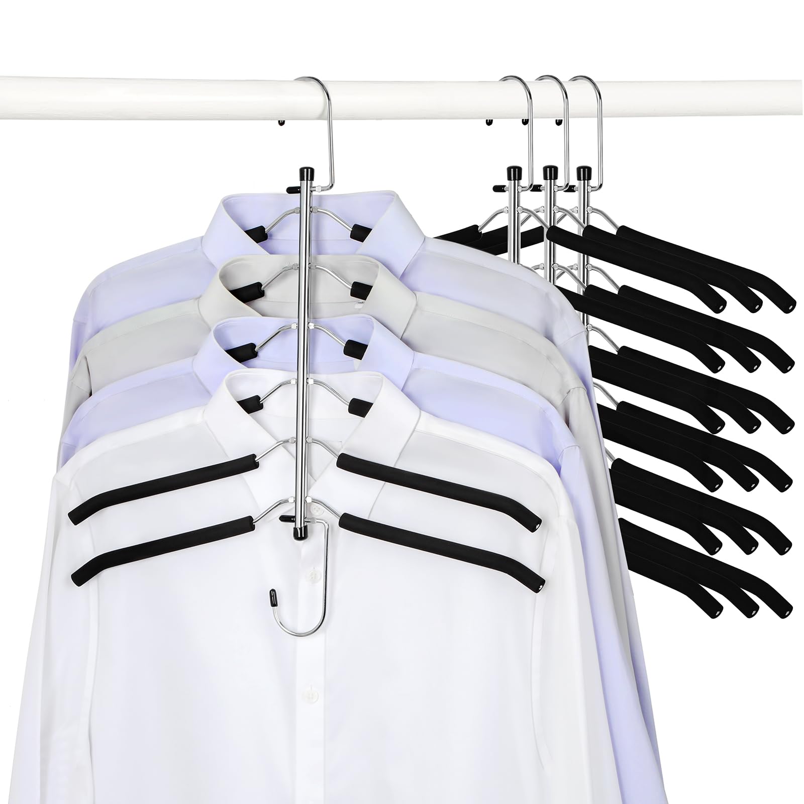 Amazon.com: TOPIA HANGER Clothes Hanger Space Saving, 6 Tier Shirt Coat ...