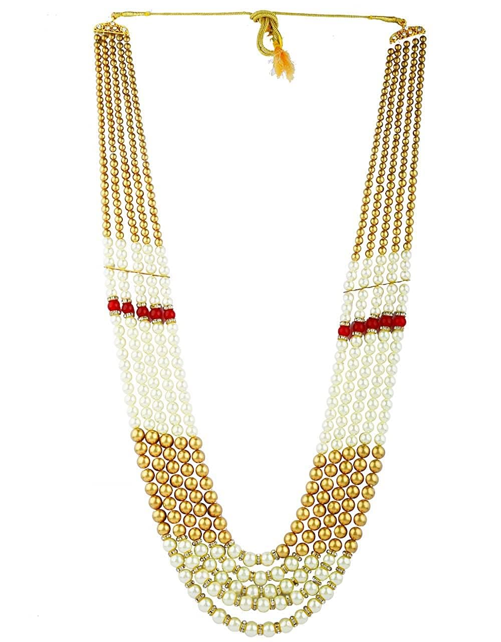 Buy ANURADHA PLUS® Golden Finish Traditional Long Groom Mala For Women ...