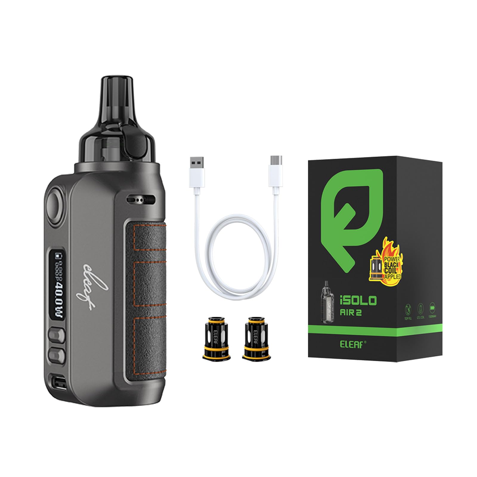 Eleaf iSolo Air 2 Vape Kit E cigarette 40W 1500mAh GTL Coils ...