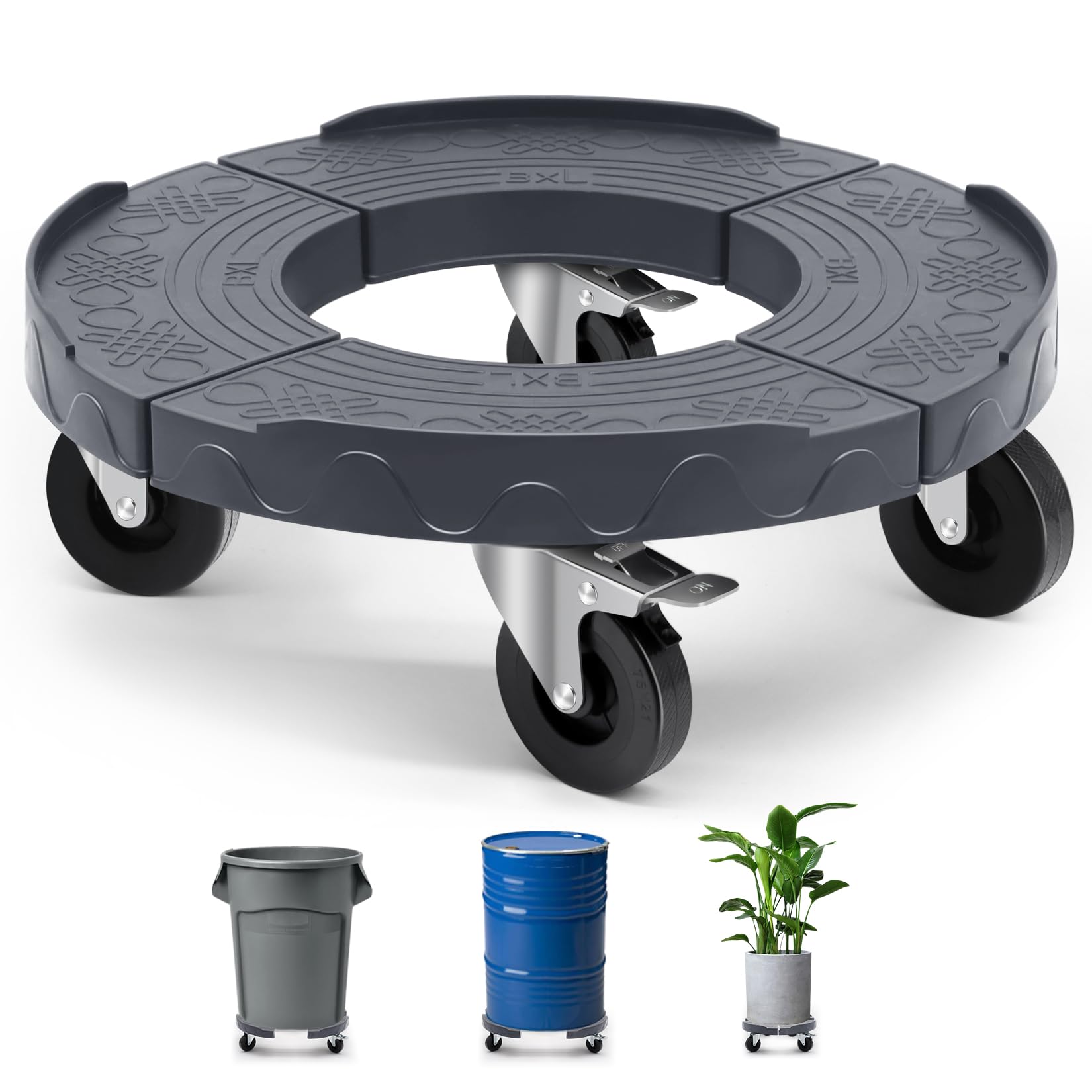 Amazon.com: Nefish Upgraded Trash Can Dolly Wheels, Adjustable 15-19 ...