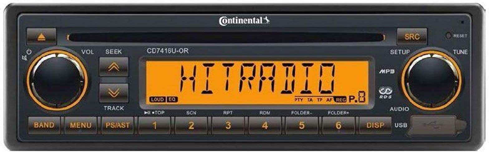 12 Volt PKW Auto Radio, RDS-Tuner, CD, MP3, WMA, USB, 12V CD7416U-OR ...