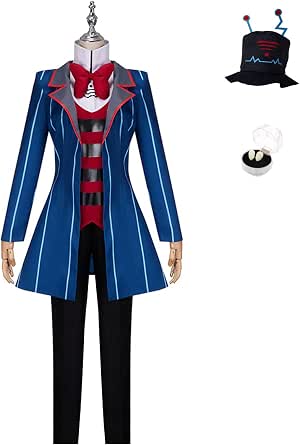Amazon.com: SHIKI Unisex Men Anime Hotel Vox Cosplay Costume Blue ...