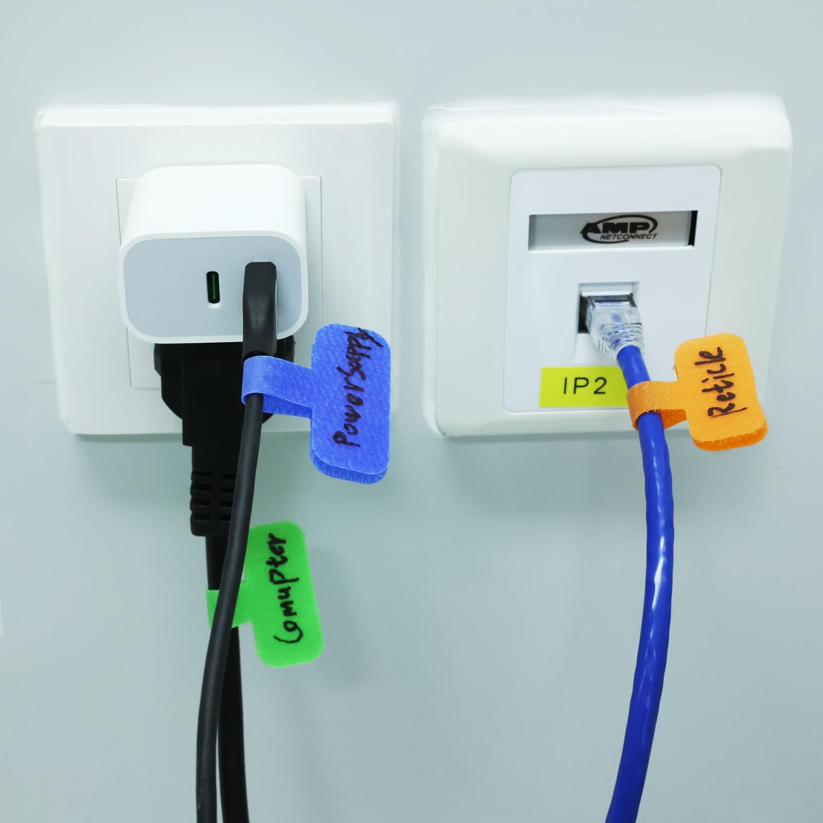 Snapklik.com : 40 PCS Cable Labels, Cable Ties, Cable Write-on Label ...