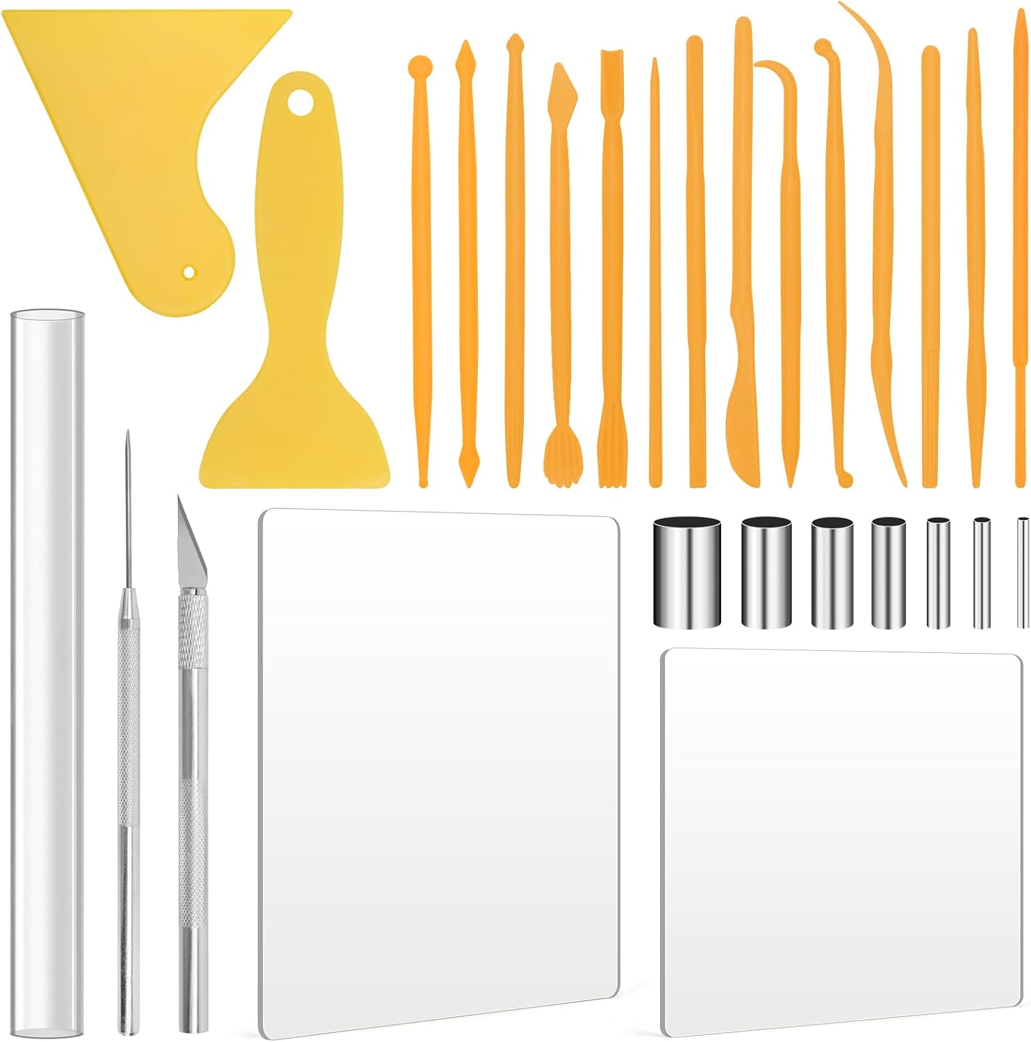 Amazon.com: Pletpet Polymer Clay Tools, 28PCS Acrylic Roller for ...