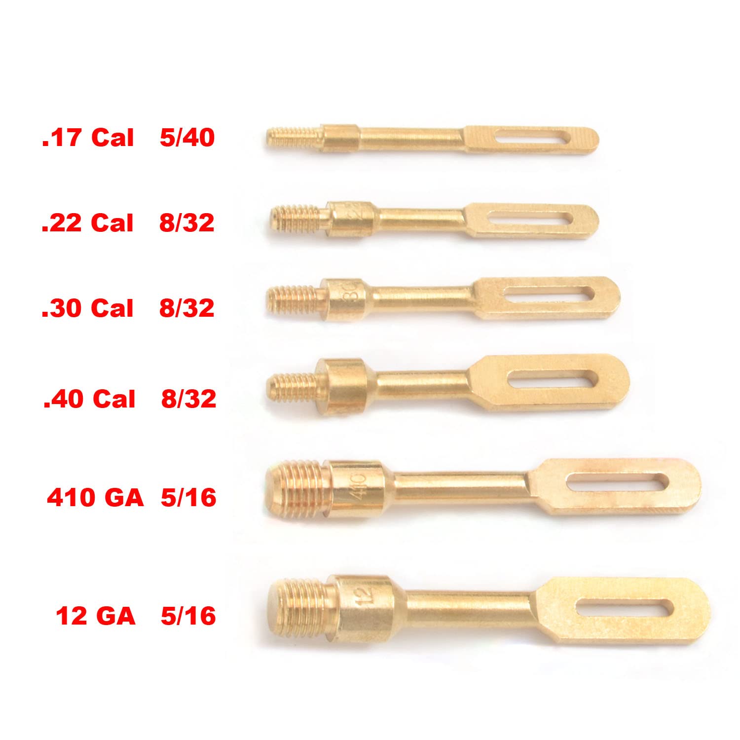 Snapklik.com : 6 Pack Solid Brass Slotted Tip Gun Jag Patch Holder For ...