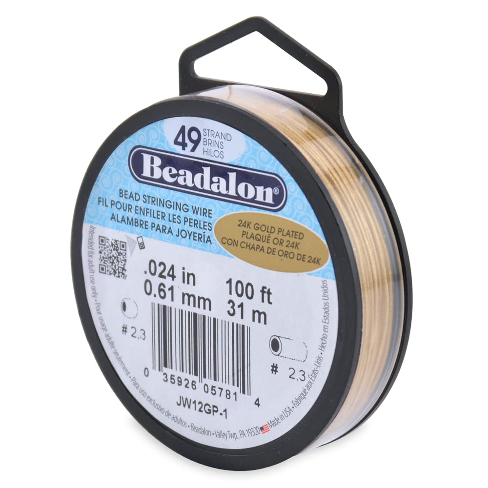 Amazon.com: Beadalon 49 Strand Stainless Steel Bead Stringing Wire, 024 ...