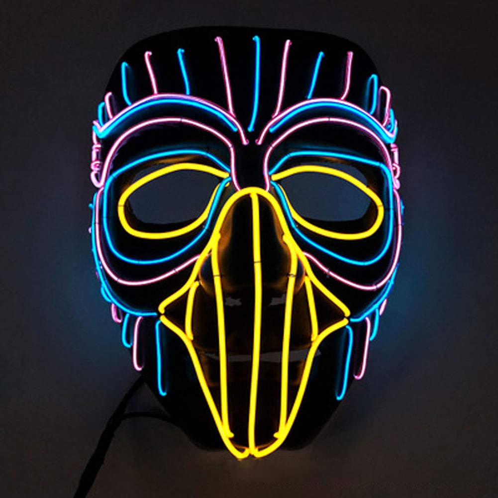Buy JKLKL Halloween Horror Flying Bird LED Spooky Skull Full Face Neon ...