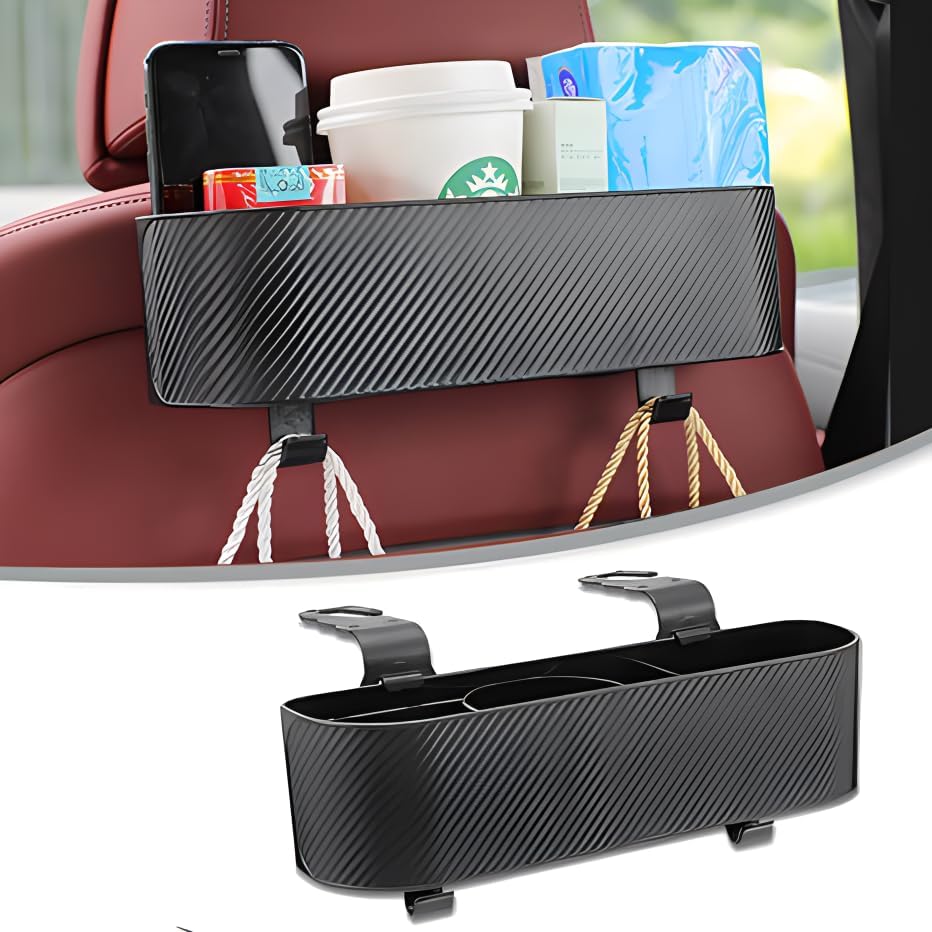 OUSHASAA Car Headrest Backseat Organizer with 3.7" Cup Holder, 3 in 1 ...