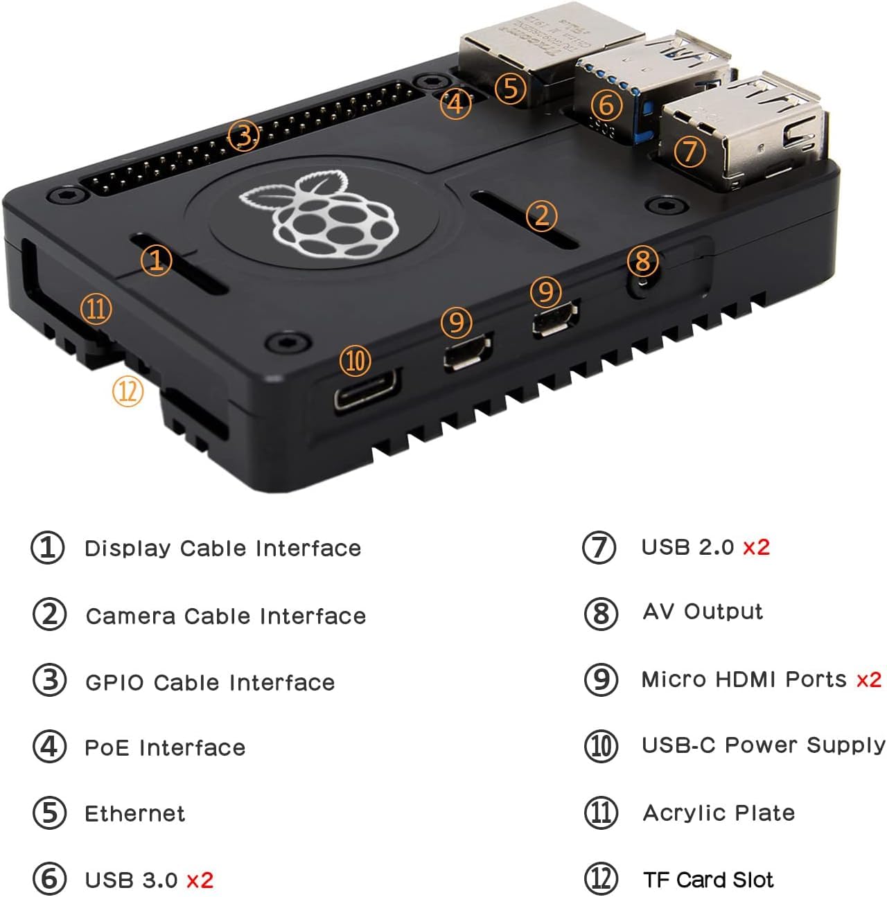 Buy Raspberry Pi 4 Case, CNC Ultra-Thin Aluminum Alloy Metal Passive ...