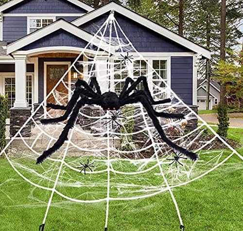 Amazon.com: OCATO 200" Halloween Spider Web + 59" Giant Spider ...
