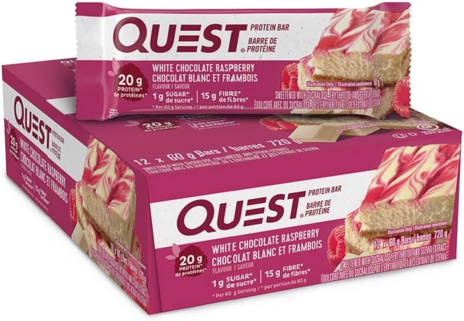Quest Nutrition White Chocolate Raspberry Flavoured Protein Bar, High ...