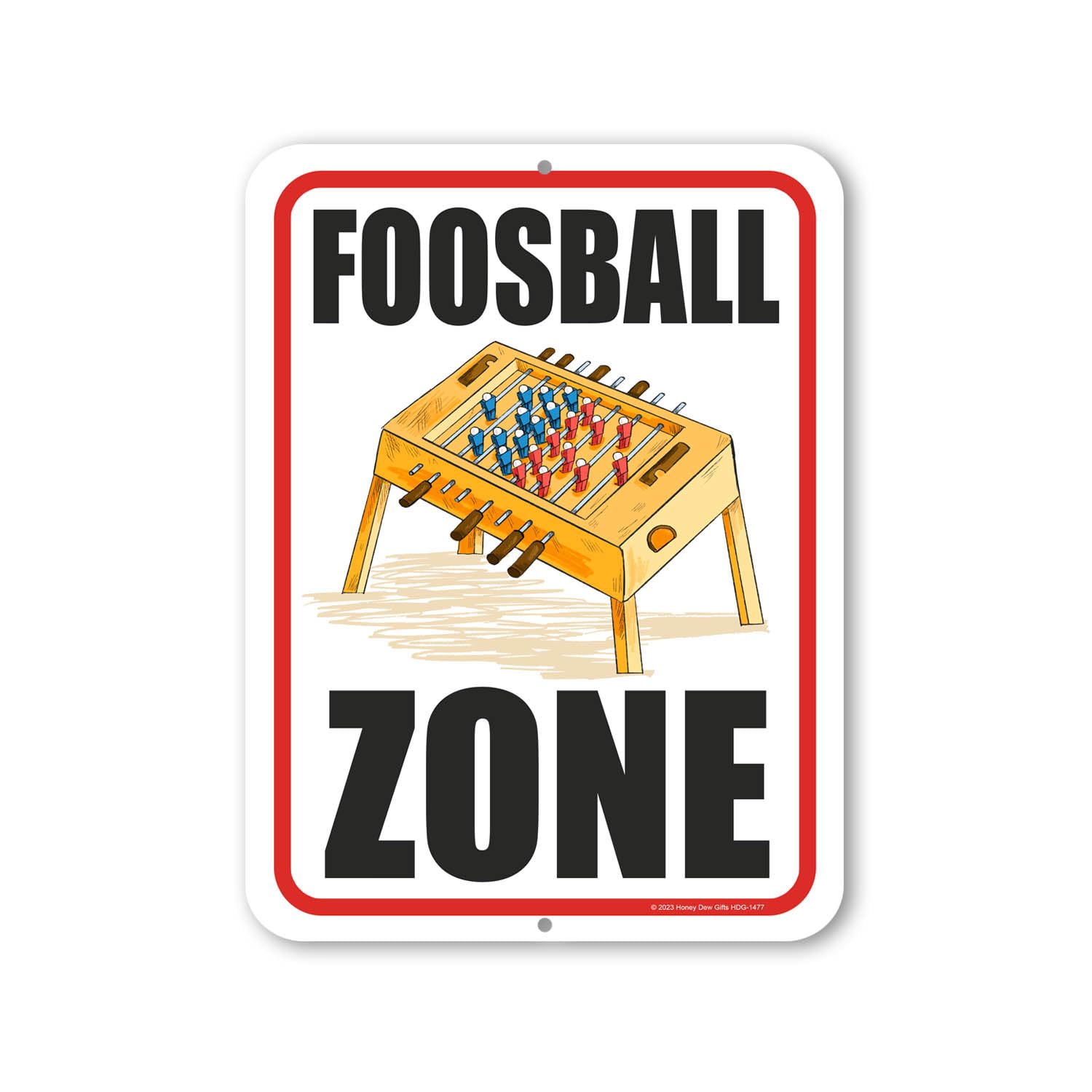 Amazon.com : Honey Dew Gifts, Foosball Zone, 9 inch by 12 inch, Metal ...