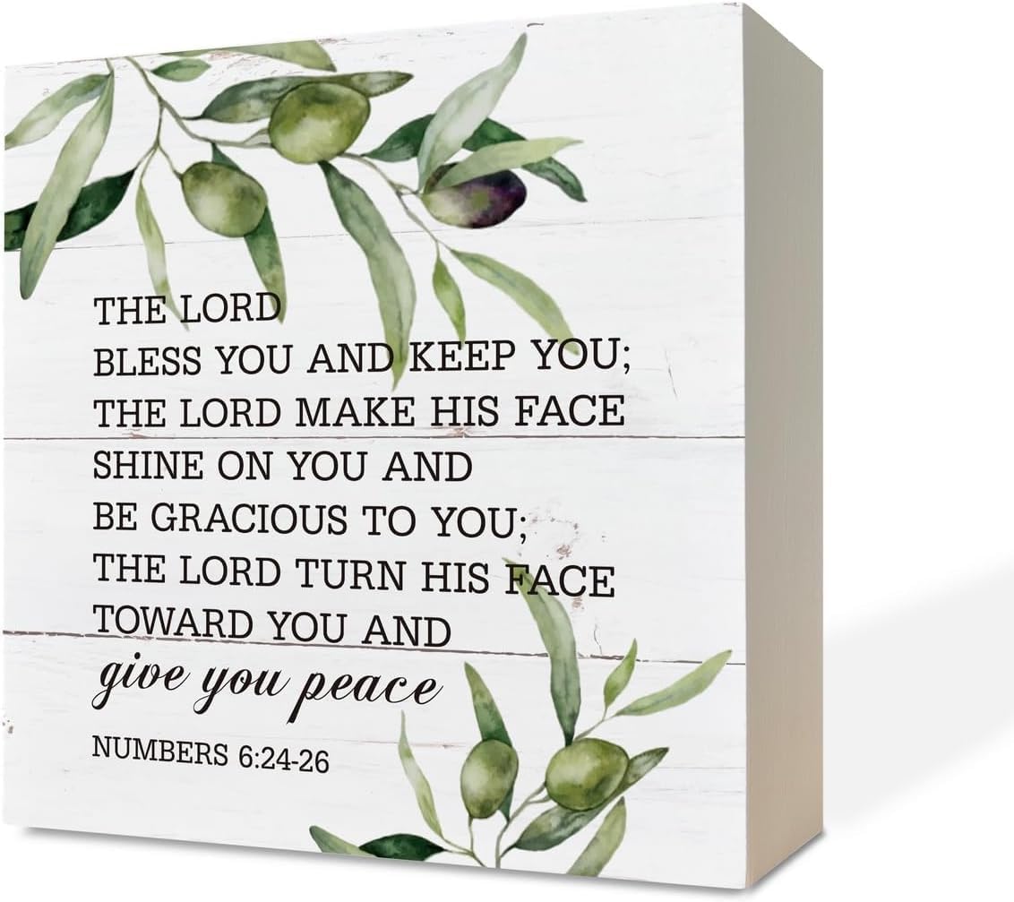 Amazon.com: Christian Sign,Scripture Decor,Wooden Box Sign Desk Decor ...