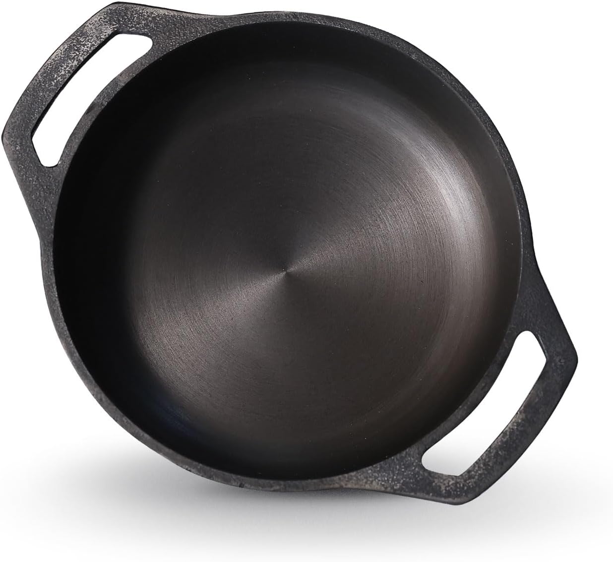 Buy Kichera Pre Seasoned Cast Iron Grilling Wok With 2 Loop Handles 9 ...
