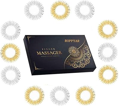 Amazon.com: ROPPYAR 12 Pcs Acupressure Rings Massage Ring-Chinese ...