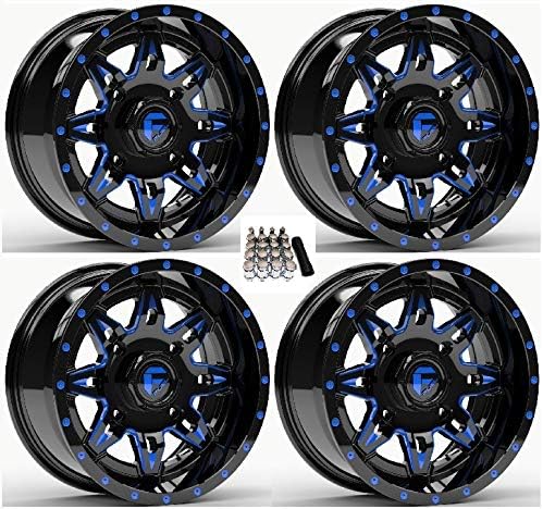 Amazon.com: Fuel Lethal UTV Wheels Blue/Black 15" Can-Am Maverick X3 ...