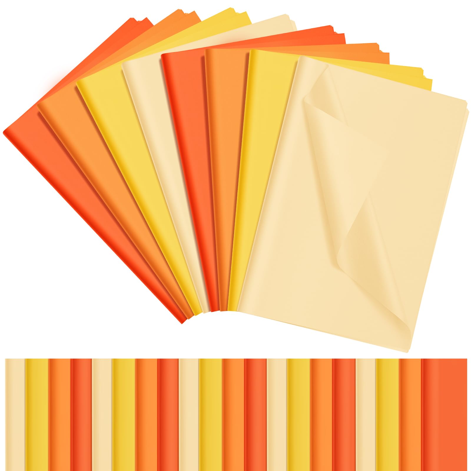 Amazon.com: Qilery 500 Sheets Yellow Orange Tissue Paper 15 x 20 Inch ...