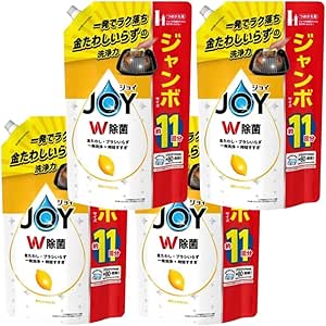 Amazon.co.jp: [ 4個 セット ] 除菌ジョイコンパクト スパークリングレモンの香り 詰替ジャンボサイズ 約11回分 joy 大容量 詰め替え 1425ml : ドラッグストア