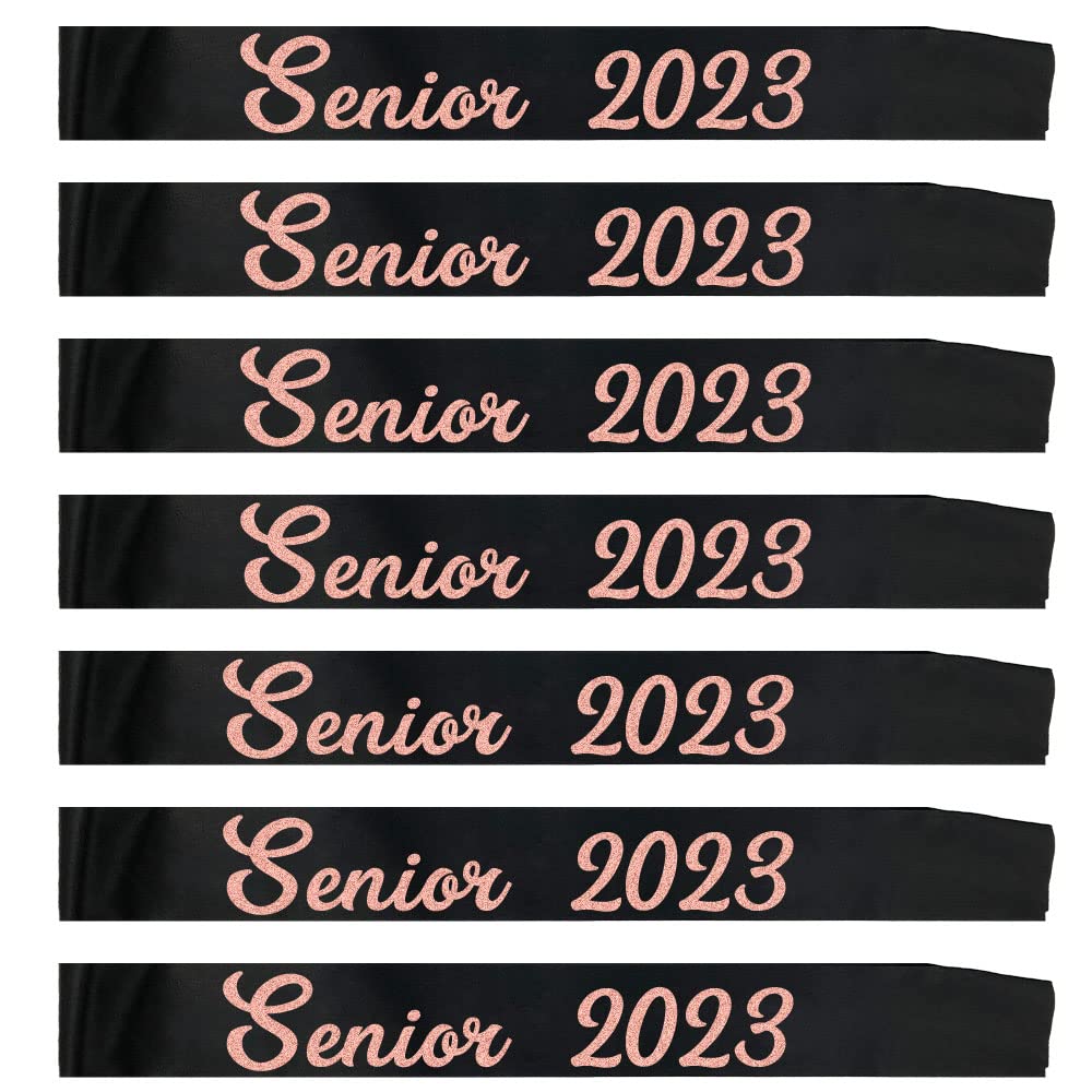 Buy SGKUED Senior 2023 Sashes, (7 Pack) Black Satin Sash Senior 2023 ...
