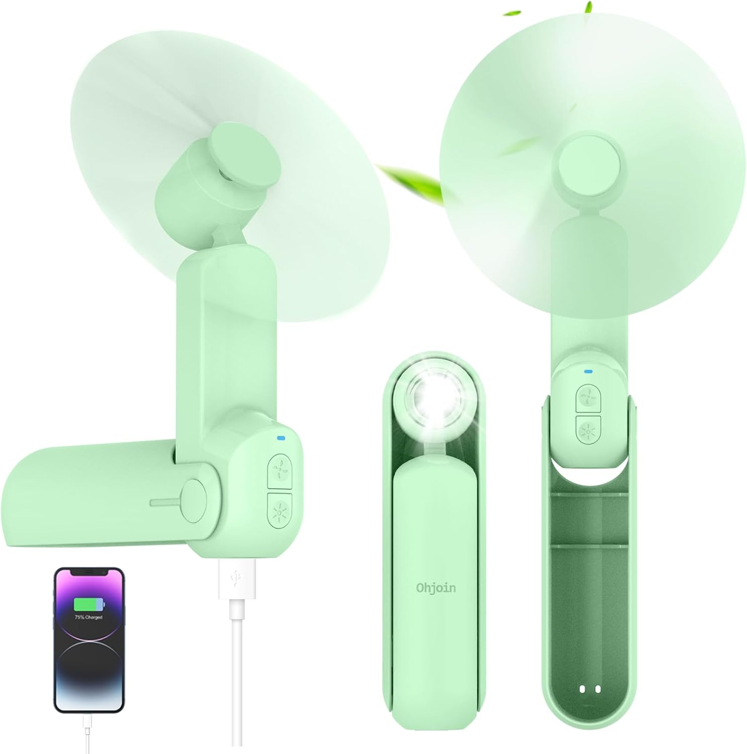 Amazon.com: Ohjoin 4 IN 1 Portable Mini Handheld Fan,Personal Foldable ...