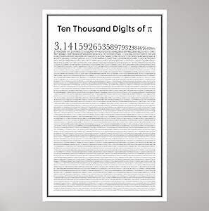 Amazon.com: Ten Thousand Digits Of Pi Unframed Poster Pi Framed Canvas ...