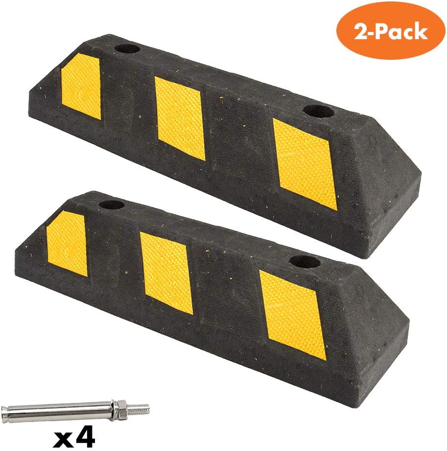 Amazon.com: Genubi Industry 2 Pack Vehicle Parking Block, Black Heavy ...