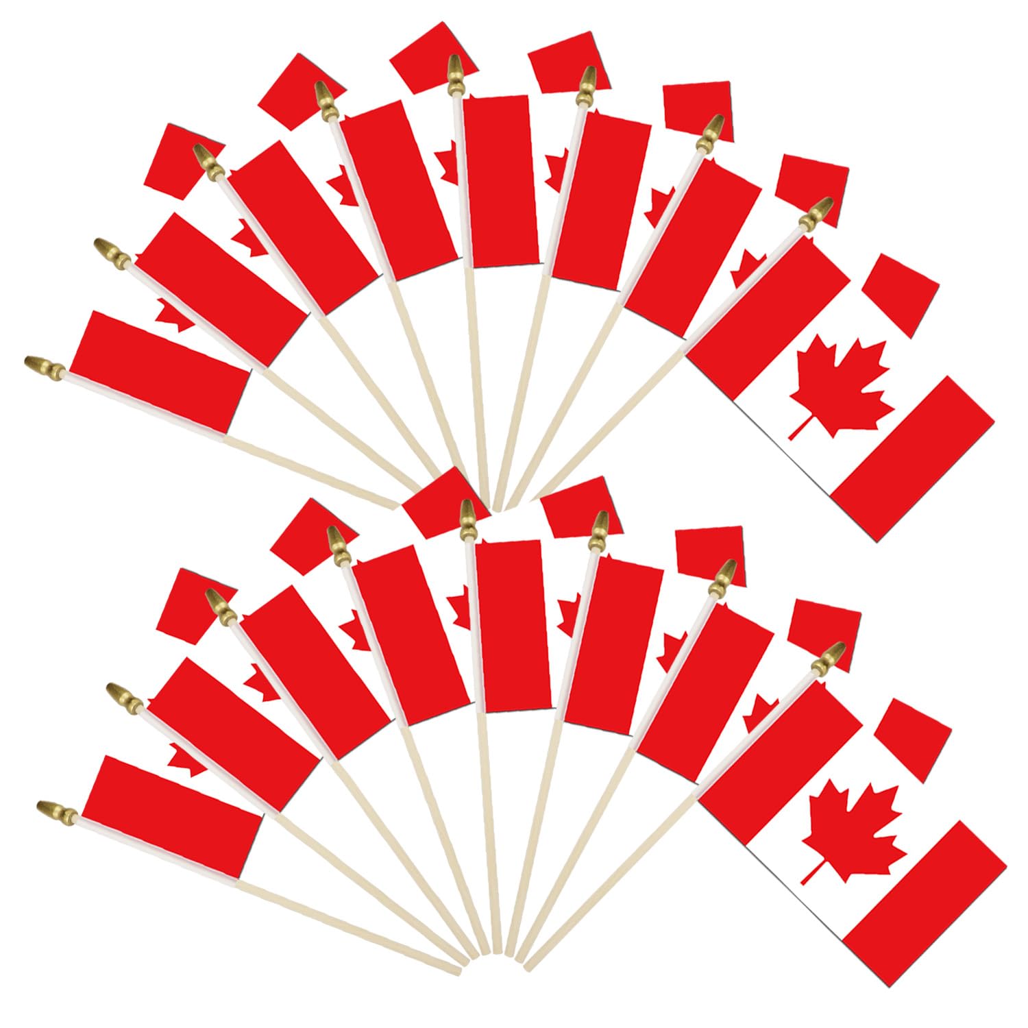 Amazon.com : 16 Pack Small Canada Flags on Stick - Mini Canadian Flags ...