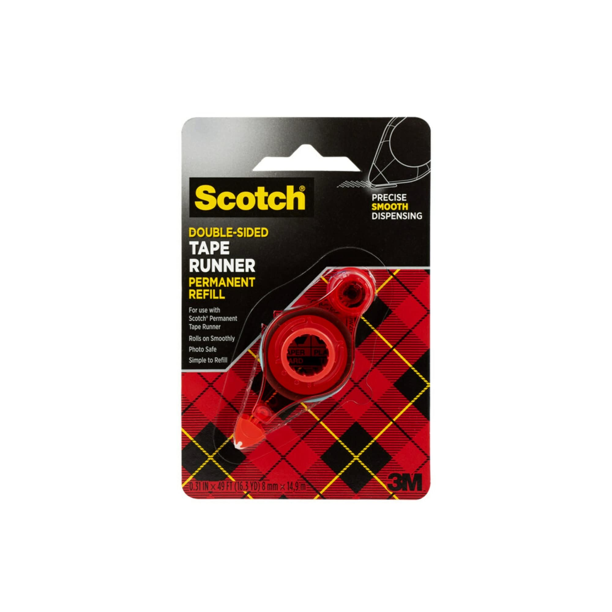 Amazon.com: Scotch Adhesive Dot Roller Refill, 5/16" x 49', Clear ...
