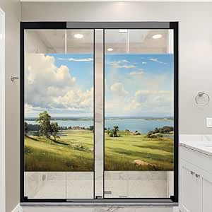 Amazon.com: Dunmat Vintage Lawn Scenery Privacy Window Film Trees ...